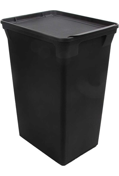 Qutu Trashbin Siyah 40 L Plastik Çöp Kovası