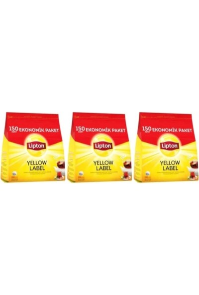 Lipton Yellow Label Demlik Poşet Çay 150’LI x 3 'lü Lipton Yellow Label Demlik Poşet Çay 150’LI x 3 'lü