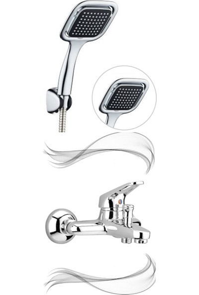 Yayke Aç Kapa Mix Banyo Bataryası + Kare Mafsallı Duş Başlığı + Örgülü Spiral Duş Hortumlu Duş Seti Yayke Aç Kapa Mix Banyo Bataryası + Kare Mafsallı Duş Başlığı + Örgülü Spiral Duş Hortumlu Duş Seti