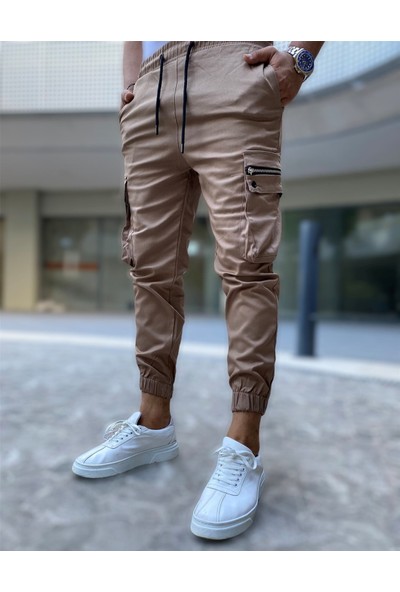 Ohepmoda Dar Kesim Metal Fermuar Erkek Kargo Cep Pantolon Hardal Ohepmoda Dar Kesim Metal Fermuar Erkek Kargo Cep Pantolon Hardal