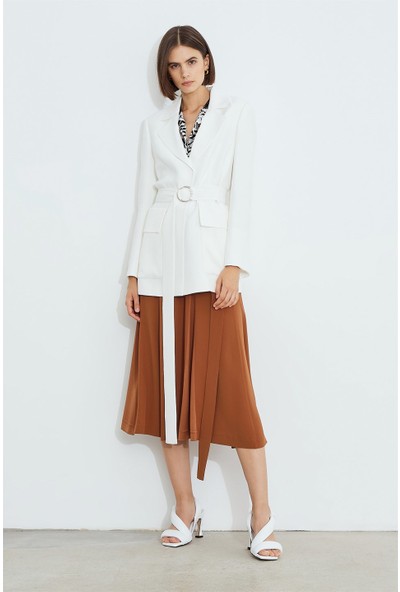 Birelin Saten Cepli, Kemerli Ceket