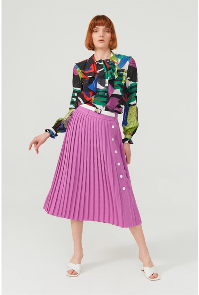 Birelin Piliseli Crep Etek