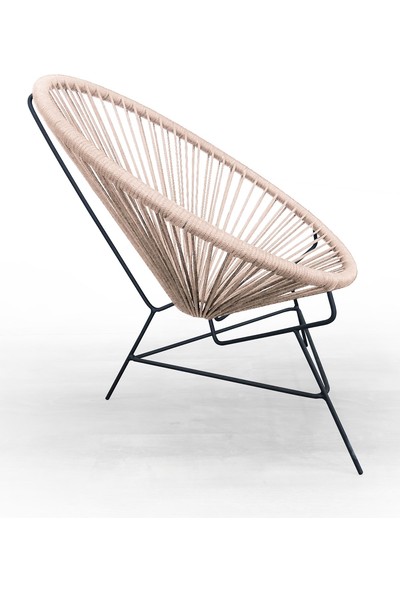 Nestt El Örmesi Bahçe Balkon Ofis Çukur Sandalye Mobilya Krem