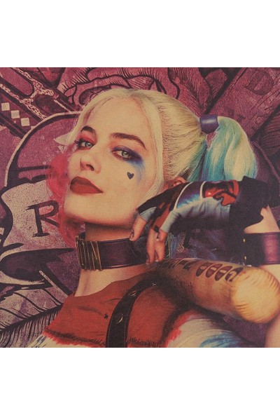 Caph Design Harley Queen-Suicide Squad Vintage Kraft Poster - 35 x 50 cm