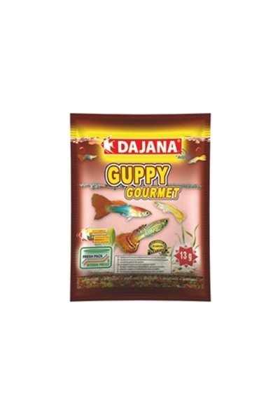 Dajana Guppy Gourmet Flakes Lepistesler Için Pul Yem 80 ml 13 gr Dajana Guppy Gourmet Flakes Lepistesler Için Pul Yem 80 ml 13 gr