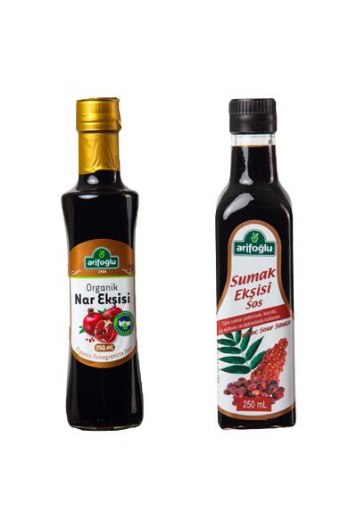 Arifoğlu Organik Nar Ekşisi 250 ml + Sumak Ekşisi Sos 250 ml Arifoğlu Organik Nar Ekşisi 250 ml + Sumak Ekşisi Sos 250 ml