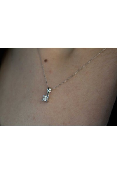 Özlem Kuyumculuk Pırlanta Tektaş Kolye OZPLT00088