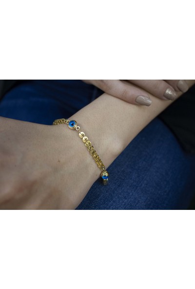 Özlem Kuyumculuk Üç Gözlü Altın Bileklik OKBLK00012