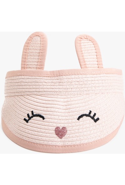 Koton Baskılı Tavşan Kulaklı Hasır Şapka Kız Çocuk