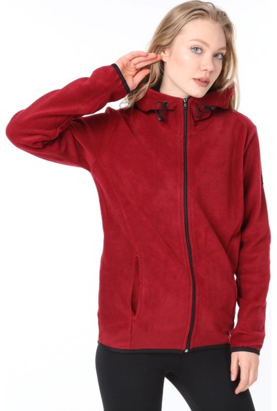 Ghassy Co Kadın Kapşonlu Fermuarlı Polar Sweatshirt