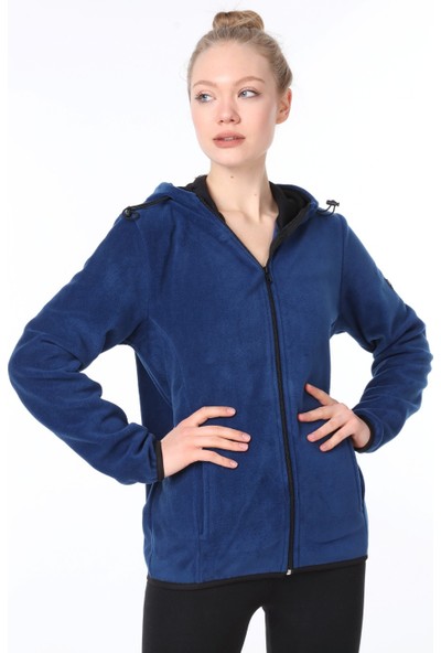 Ghassy Co Kadın Kapşonlu Fermuarlı Polar Sweatshirt