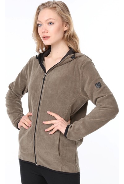 Ghassy Co Kadın Kapşonlu Fermuarlı Polar Sweatshirt Ghassy Co Kadın Kapşonlu Fermuarlı Polar Sweatshirt