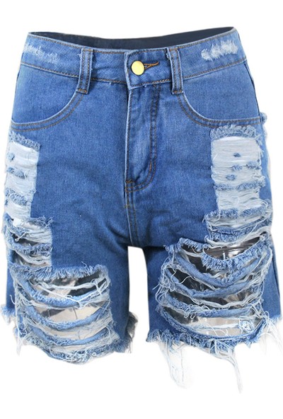 Gogoo Sexy Cut Içi Boş Düğmeli Kot Şort-Mavi (Yurt Dışı) Gogoo Sexy Cut Içi Boş Düğmeli Kot Şort-Mavi (Yurt Dışı)