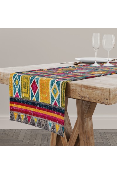 Jungle Halı Kilim Motifli Modern Runner