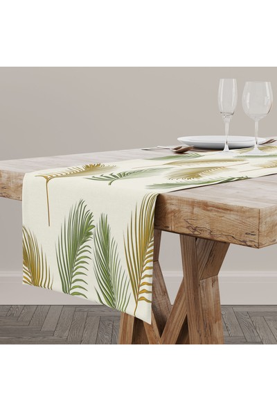 Jungle Halı Yapraklı Modern Runner