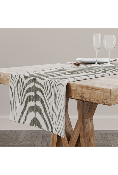 Jungle Halı Çizgili Modern Runner