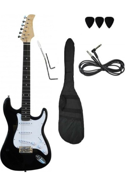 Müzikhane Siyah Elektro Gitar (Kılıf - Kablo - Pena) Müzikhane Siyah Elektro Gitar (Kılıf - Kablo - Pena)