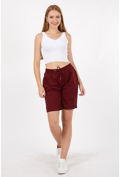 Twenty3 Kadın Basic Uzun Örme Şort-Bermuda