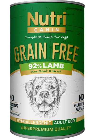 Nutri Canin Kuzu Etli %92 Tahılsız 400GR Adult Nutri Canin Yaş Köpek Mam Nutri Canin Kuzu Etli %92 Tahılsız 400GR Adult Nutri Canin Yaş Köpek Mam