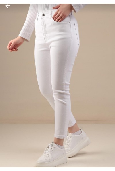 Mavimoure Kadın Dar Paça Yüksek Bel Kot Pantolon