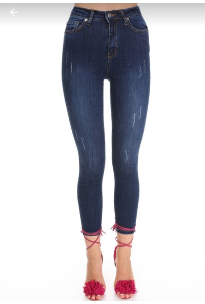 Mavimoure Kadın Dar Paça Yüksek Bel Kot Pantolon