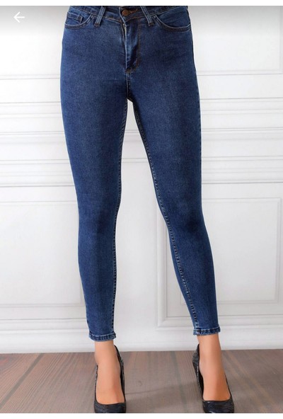 Mavimoure Kadın Dar Paça Yüksek Bel Kot Pantolon