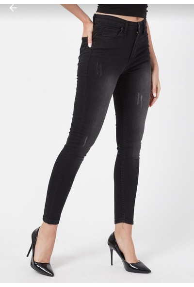 Mavimoure Kadın Dar Paça Yüksek Bel Kot Pantolon