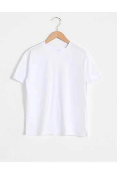 Mavimoure Uni Çocuk Bisiklet Yaka Kısa Kol Düz T-Shirt