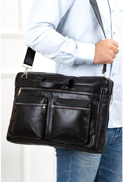 Leyl Deri Evrak Laptop Çantası