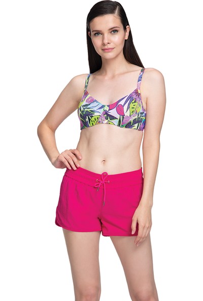 Dagi Fuşya Bağlı Kadın Deniz Şortu
