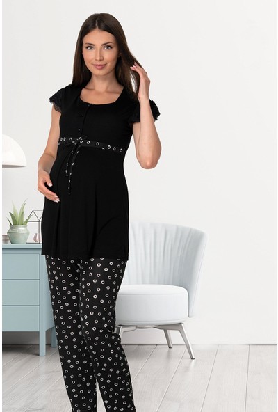 Effort Effortt Siyah Dantelli Lohusa Pijama Takımı Effort Effortt Siyah Dantelli Lohusa Pijama Takımı