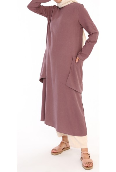 ALLDAY Büyük Cepli Keten Tunik