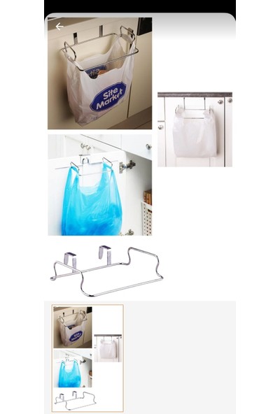 Almıtal Dolap Kpağına Asılabilen Krom Çöp Poşet Tutucu, Çöp Poşeti Askısı, Organizer M7527