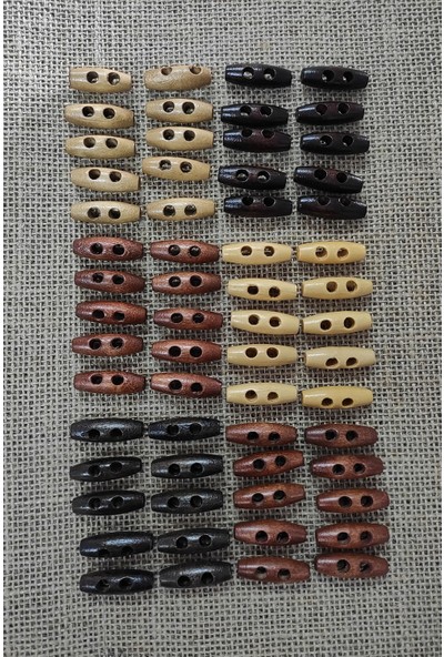 Platin Hediyelik 60 Adet Karışık Ahşap Yelek Düğme Seti