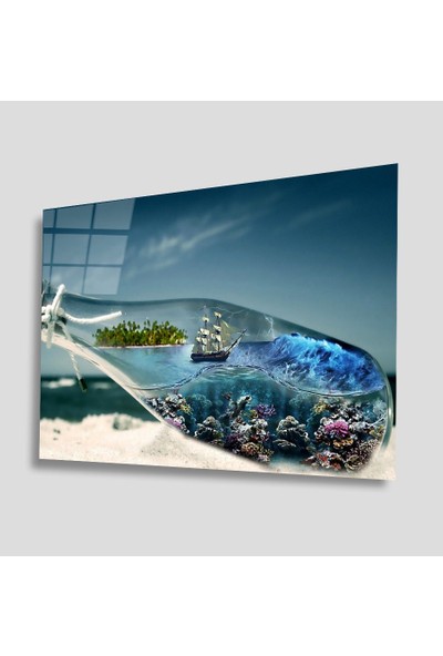 idealizbiz Sualtı Canlıları Cam Tablo 4mm Dayanıklı Temperli Cam