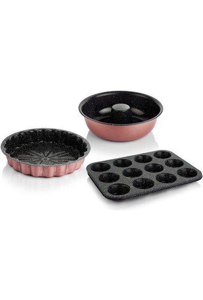 Schafer Arıana Floral Kek Kalıbı Seti 3'lü Roseg Old