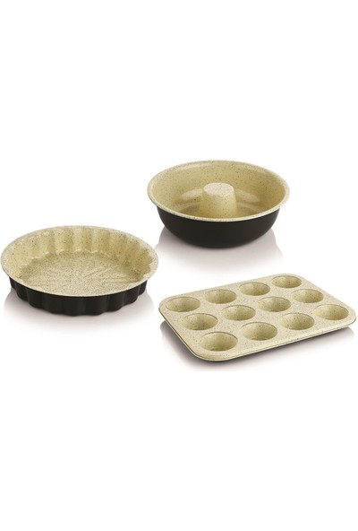 Schafer Arıana Floral Kek Kalıbı Seti 3'lü Gri