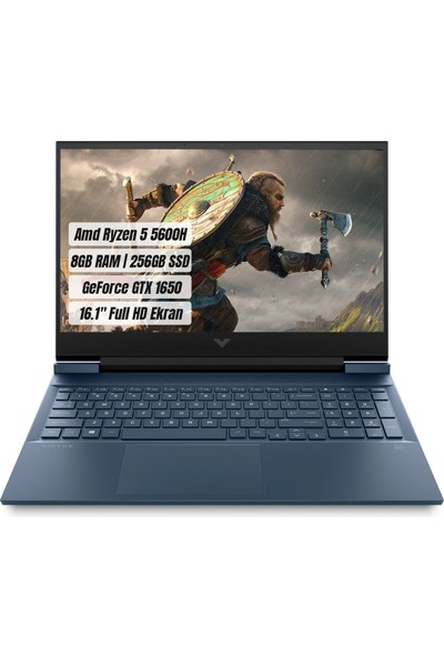 HP Victus 16-E0012NT Amd Ryzen 5 5600H 8GB 256GB GTX1650 Freedos 16.1 HP Victus 16-E0012NT Amd Ryzen 5 5600H 8GB 256GB GTX1650 Freedos 16.1