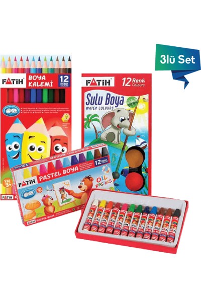 Fatih 12 Renk Boyama Seti 3'lü
