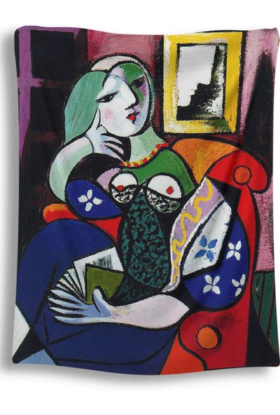 Hobimania Duvar Örtüsü Tapestry Pablo Picasso Woman With Book 150X100 cm Duvar Dekorasyon Moda Hobimania Duvar Örtüsü Tapestry Pablo Picasso Woman With Book 150X100 cm Duvar Dekorasyon Moda