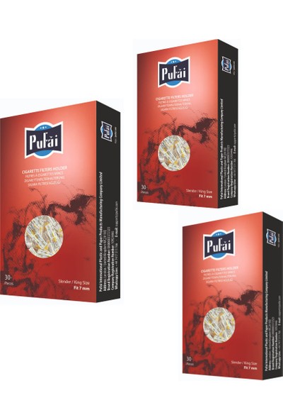Pufai Slender Sigara Filtresi Tar Katran Süzer 7mm Uyumlu 90 Adet 3 Kutu Pufai Slender Sigara Filtresi Tar Katran Süzer 7mm Uyumlu 90 Adet 3 Kutu