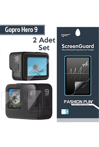 Gor Gopro Hero 9 3in1 Darbe Emici Ekran Koruyucu 2 Set - Şeffaf Gor Gopro Hero 9 3in1 Darbe Emici Ekran Koruyucu 2 Set - Şeffaf