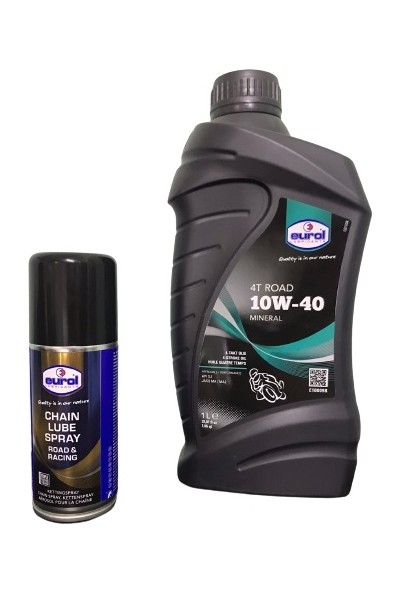 Eurol 10W-40 4t Road Madeni Motosiklet Yağı (E100098-1L) + Eurol Zincir Temizleme 100 ml Eurol 10W-40 4t Road Madeni Motosiklet Yağı (E100098-1L) + Eurol Zincir Temizleme 100 ml