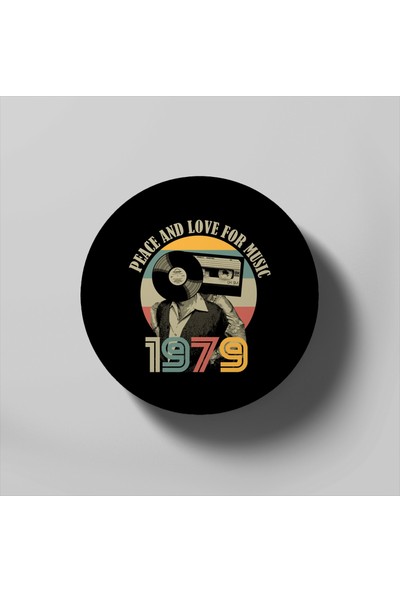 Fizello Peace And Love For Music Retro Vintage Bardak Altlığı Fizello Peace And Love For Music Retro Vintage Bardak Altlığı