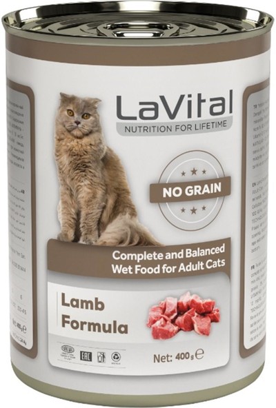 Lavital Kuzulu Yetişkin Kedi Konservesi 400 gr