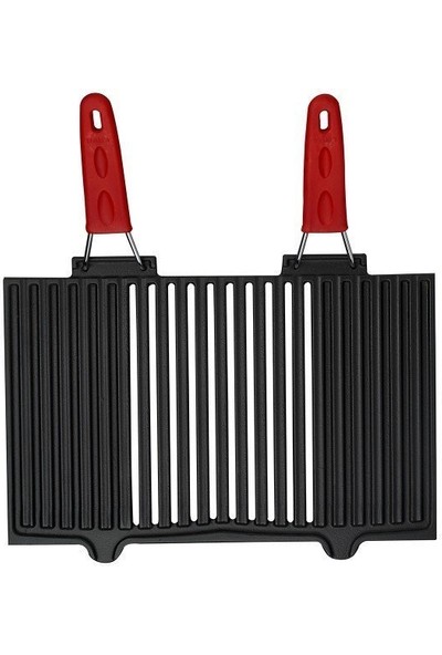 Lava Döküm Mangal Izgarası Çift Slikon Kulplu 40 x 25 cm. Lava Döküm Mangal Izgarası Çift Slikon Kulplu 40 x 25 cm.