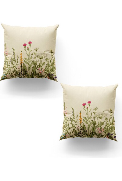 Favora 2'li Desenli Soft Kırlent Kılıfı 40 x 40 cm. Sarı