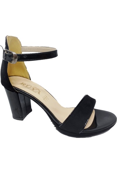 Rüya 001 Rugan Süet Platform Topuk Fashion Kadın Sandalet