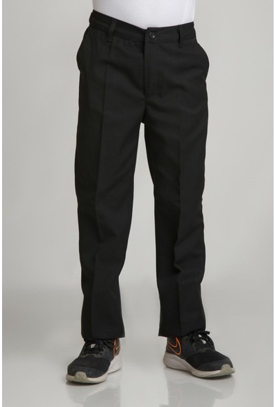 Nacar Çarşı Çocuk Beli Lastikli Siyah Okul Kumaş Pantolon