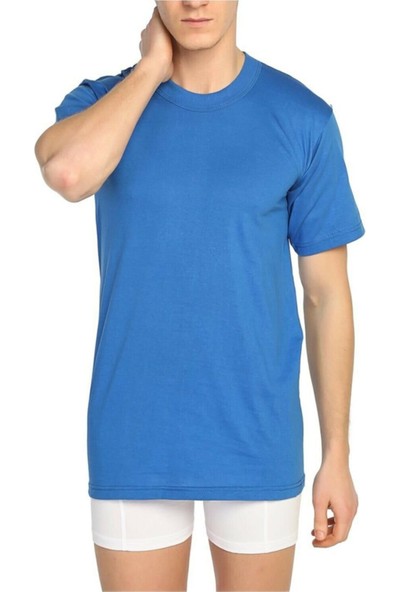 Nacar Çarşı Erkek Askeri 3lü Mavi Düz Atlet